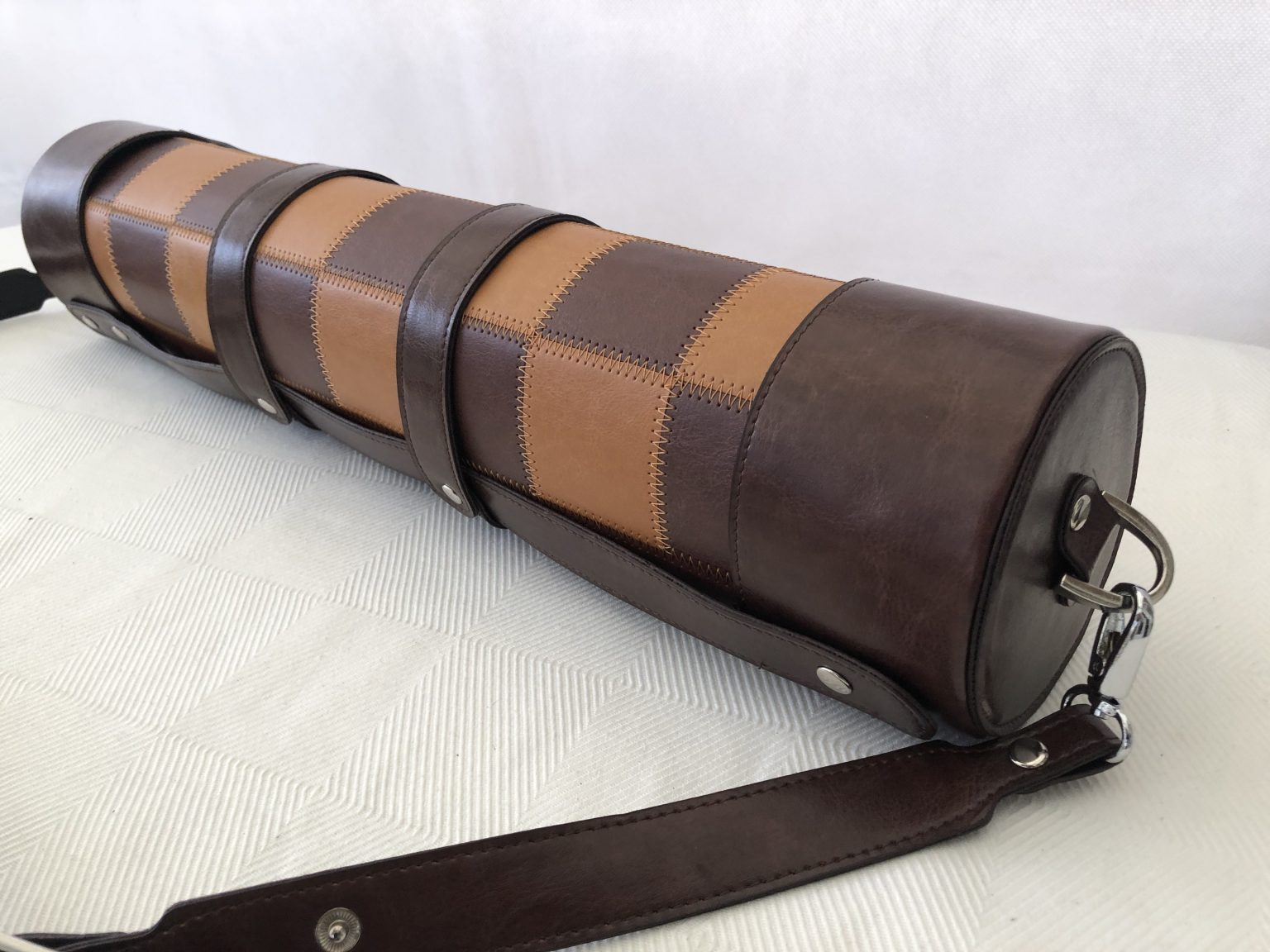 Rollup Thick Leather Chess Case, Mat and Weighted Chess Pieces ...