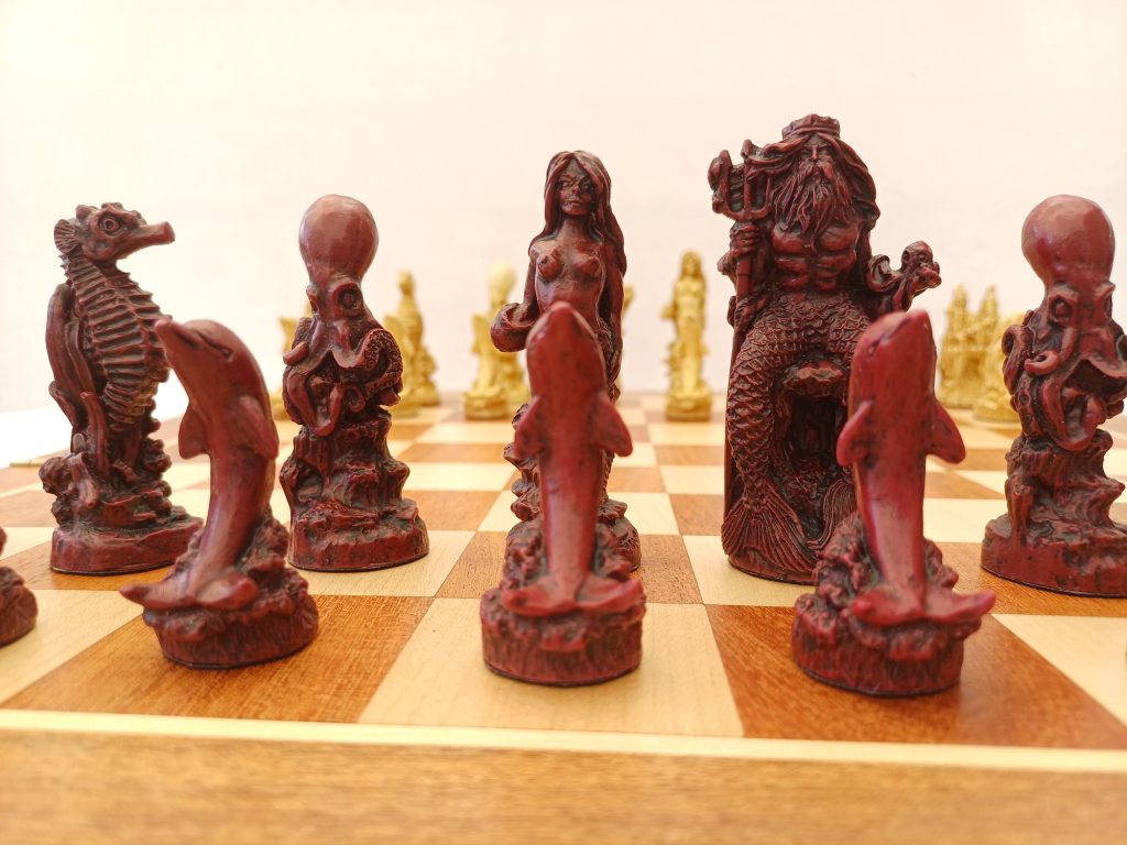 Berkeley Chess - Sea Life Chess Set - Red - ChessBaron Chess Sets ...