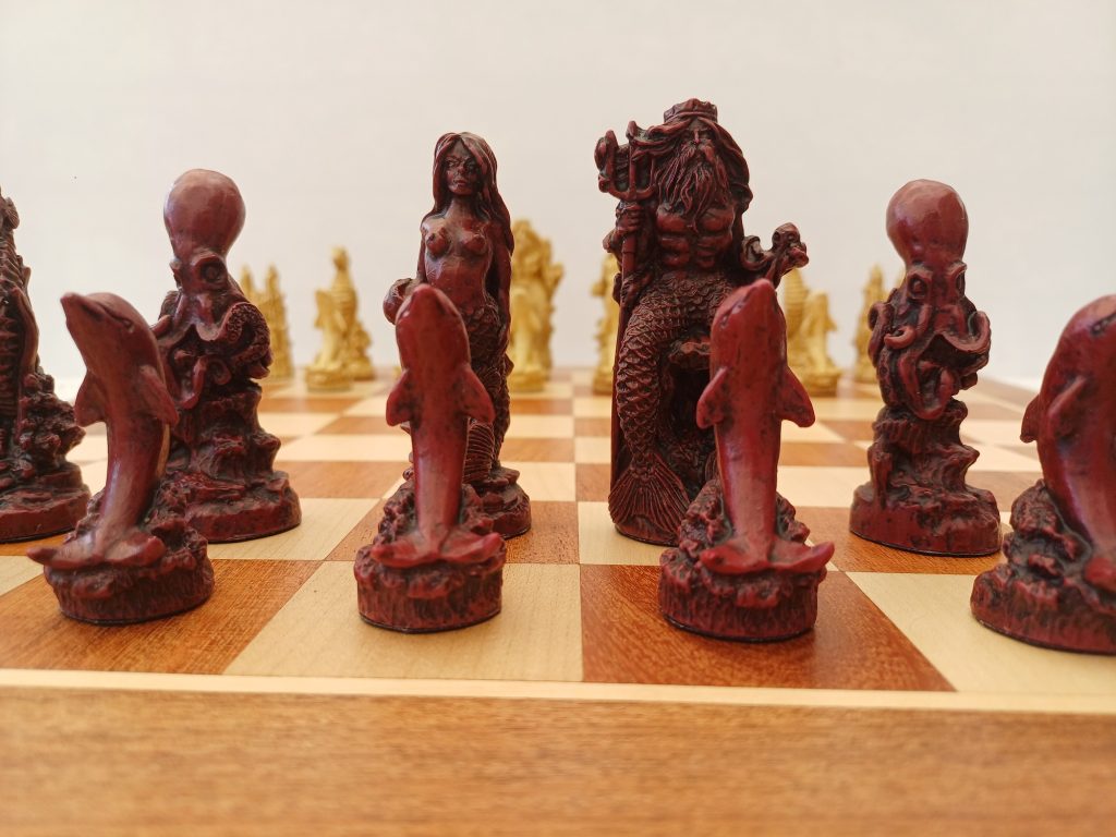 Berkeley Chess - Sea Life Chess Set - Red - ChessBaron Chess Sets ...